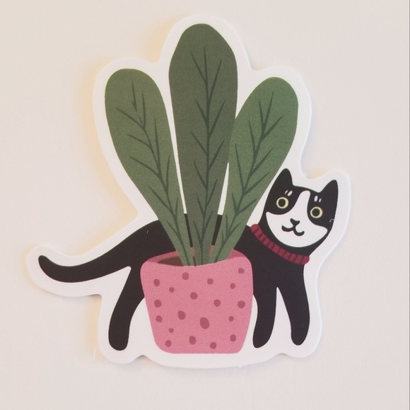 Design | 110 Cat Plant Sticker | Poshmark